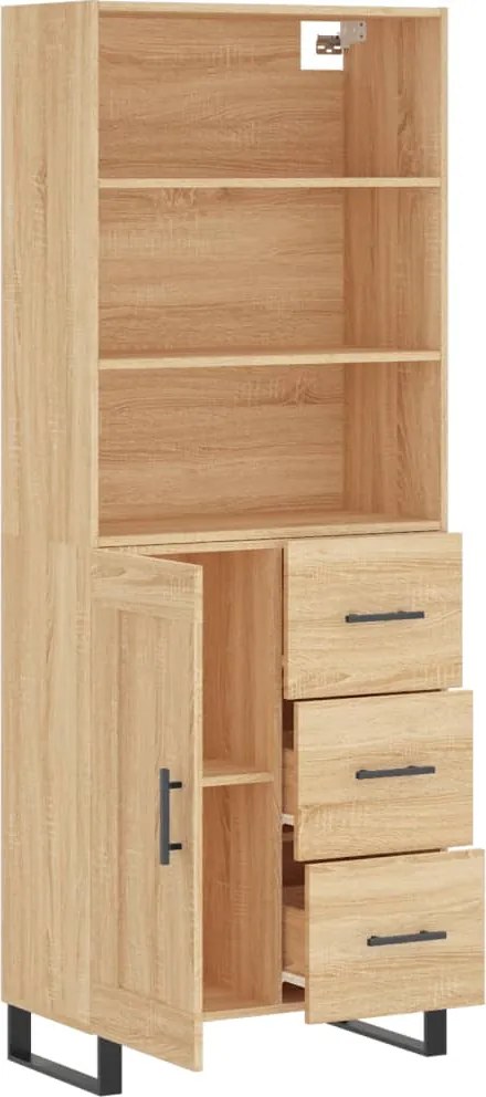 Skříň highboard dub sonoma 69,5 x 34 x 180 cm kompozitní dřevo 3190048