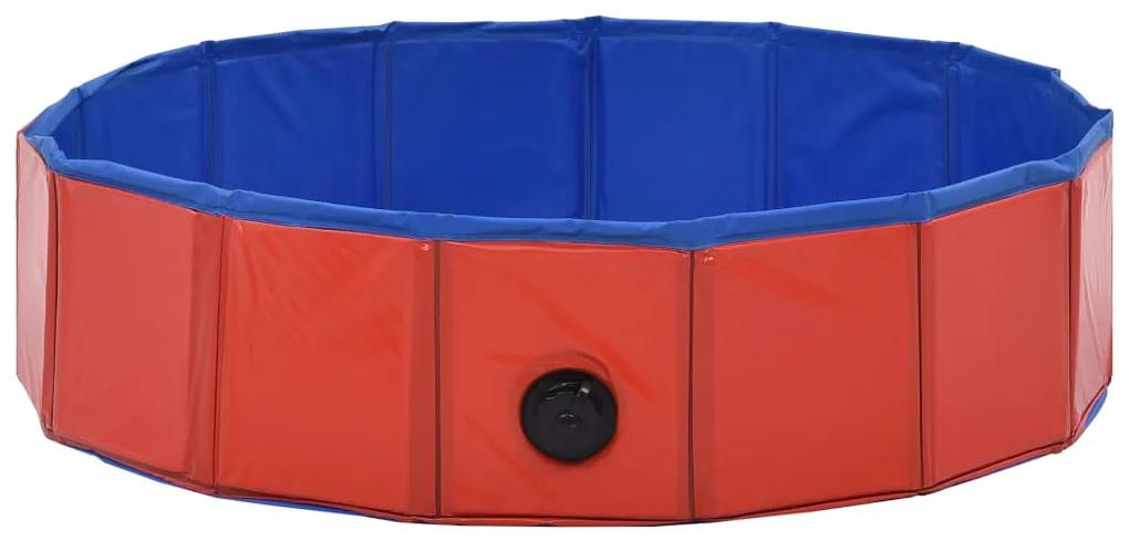 vidaXL Skládací bazén pro psy červený 80 x 20 cm PVC