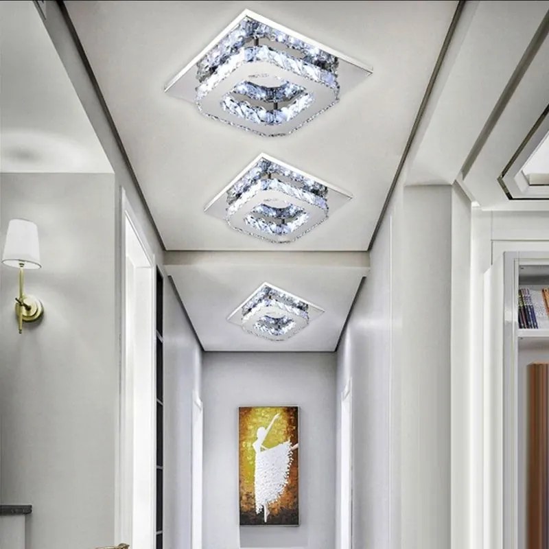 Křišťálové stropní LED svítidlo APP406-C chrom/neutrální bílá