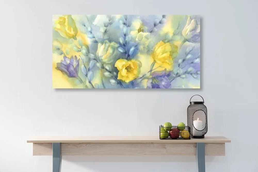 Obraz akvarelové žluté tulipány Varianta: 120x60