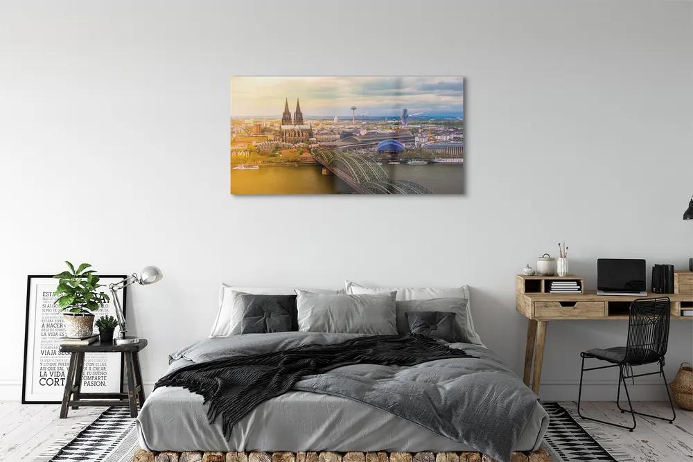 akrylový obraz Německo panorama říční mosty 125x50 cm