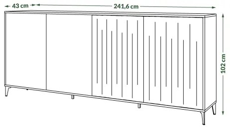 Komoda RONJA taupe/černá