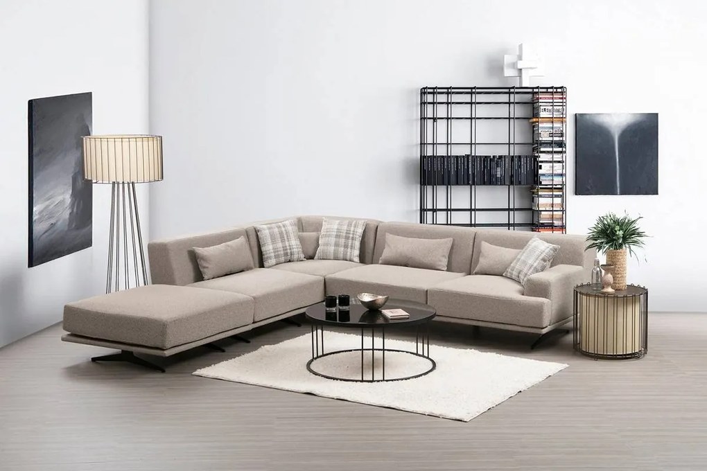 Designová rohová sedačka Kessya béžová - pravá