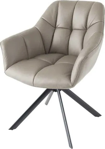 Designová otočná židle Vallerina taupe kůže
