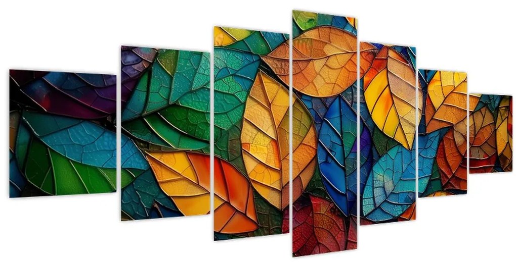 Obraz - Mozaika z listů (210x100 cm)