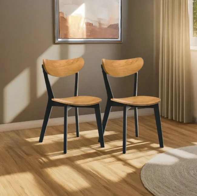 Set dvou jídelních židlí VÍŘI černé / hnědé 718120