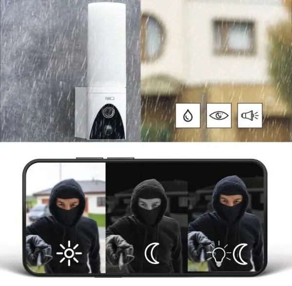 LED Chytrá venkovní kamera se světlem GoSmart LED/12W/230V IP65 Wi-Fi Tuya bílá