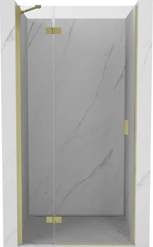 Mexen Mist-H, 1-křídlé sprchové dveře levé 70 cm, čiré sklo, zlatý matný profil, 8A5-070-000-55-00-L