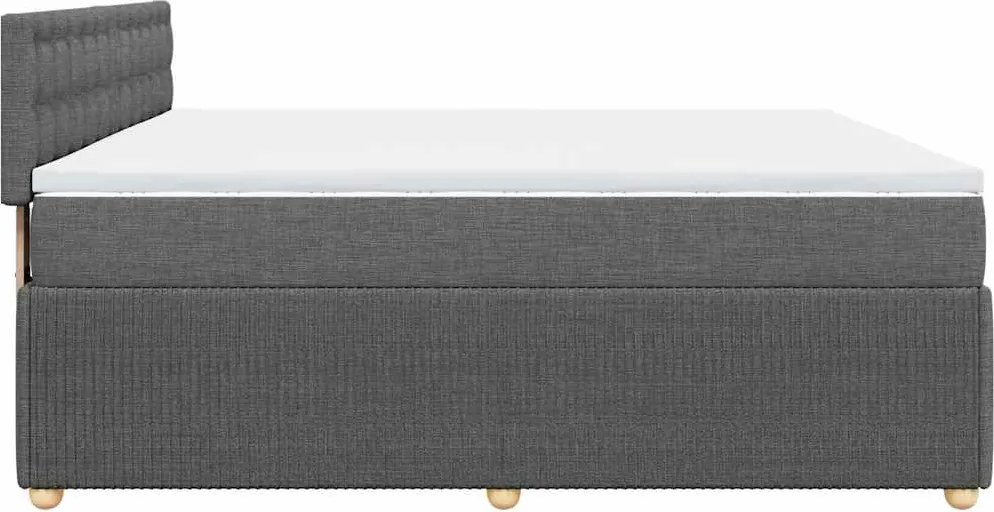 Box spring postel s matrací tmavě šedá 200x200 cm textil 3287578