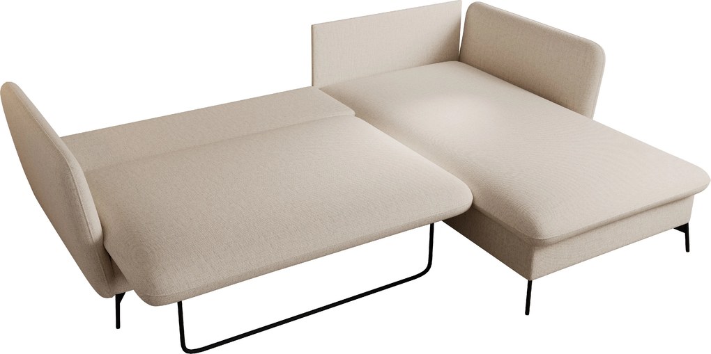 Rohová rozkládací sedací souprava do L VITO, 258 cm, s úložným prostorem Roh pohovky: Levý roh, Barva látky: Bílo-šedá (Solid 80)