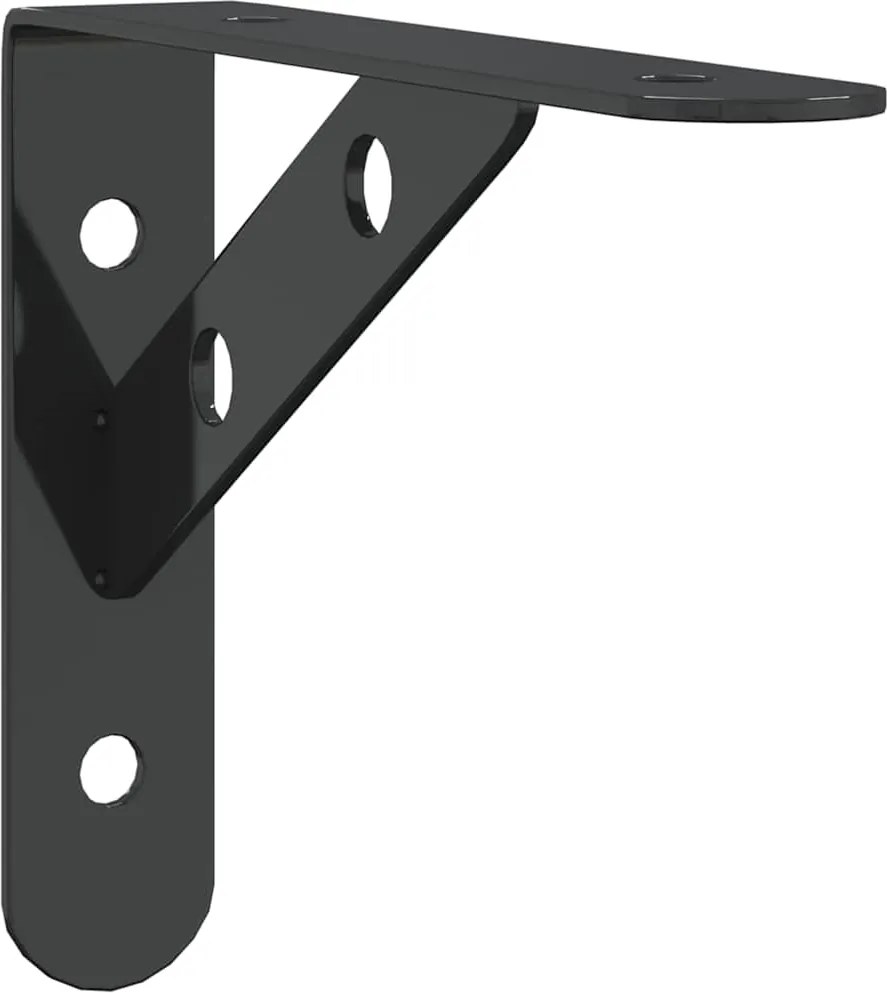 Policové držáky 4 ks 15 x 2,5 x 11,5 cm černé nerezová ocel 30301