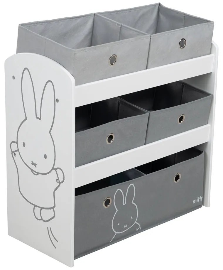 Bílý/šedý dětský organizér na hračky 63,5x29,5x60 cm Miffy – Roba