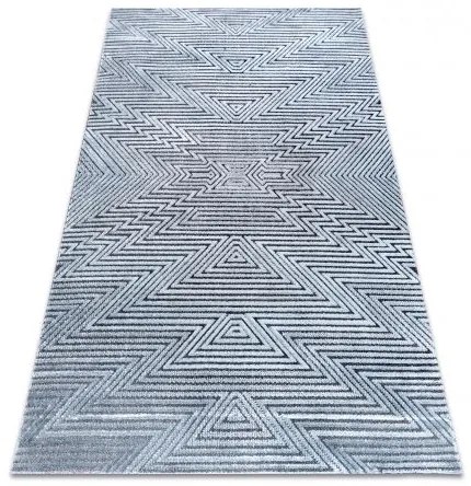 koberec Strukturální SIERRA G5013 ploché tkaní modrý zigzag, ethnic velikost 160x220 cm | krásné koberce cz