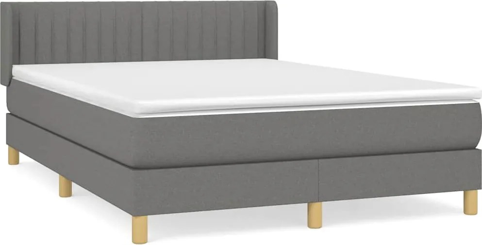 Box spring postel s matrací tmavě šedá 140x200 cm textil 3130434
