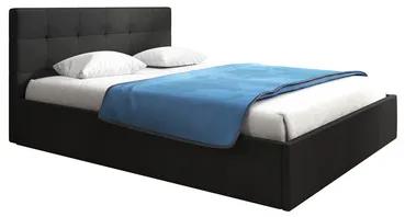 Čalouněná postel LAURA rozměr 160x200 cm Černá eko-kůže