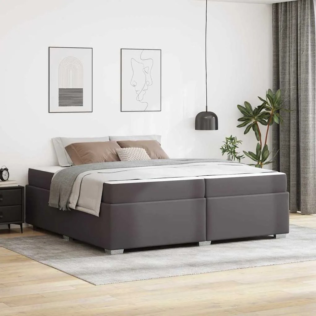 Rám postele Šedá 200 x 200 cm PVC 3399252