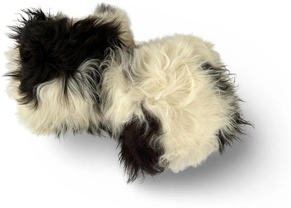 Polštářek z ovčí kůže - dlouhý chlup, oboustranný 50x50, černobílý Dlouhý chlup 10-20 cm 50 x 50 cm