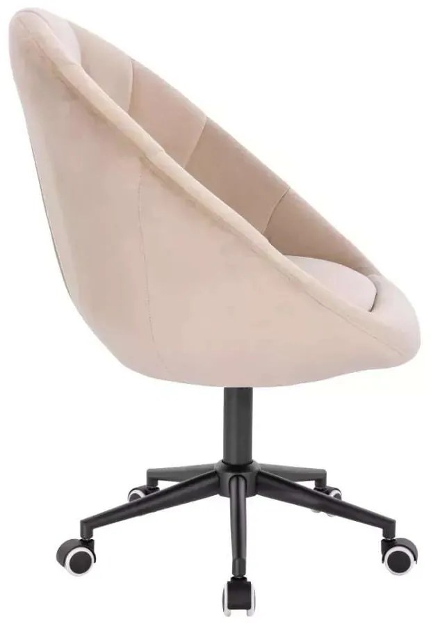 LuxuryForm DESIGN Otočné křeslo VERA VELUR na černé podstavě s kolečky - latte