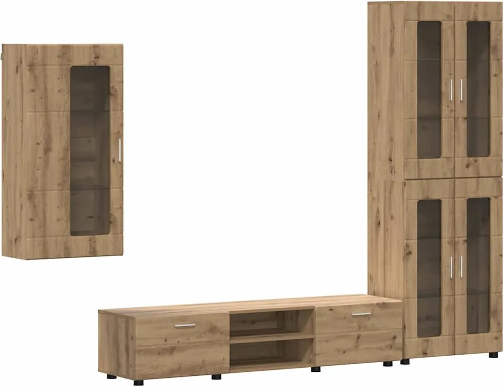 Sestava TV skříněk FLORIN 3 ks Artisanový dub Kompozitní dřevo 3397953