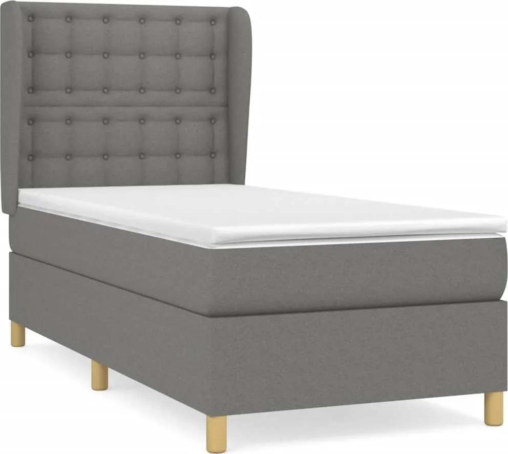 vidaXL Box spring postel s matrací 90x190 cm textil [3128806] Barva: Černá