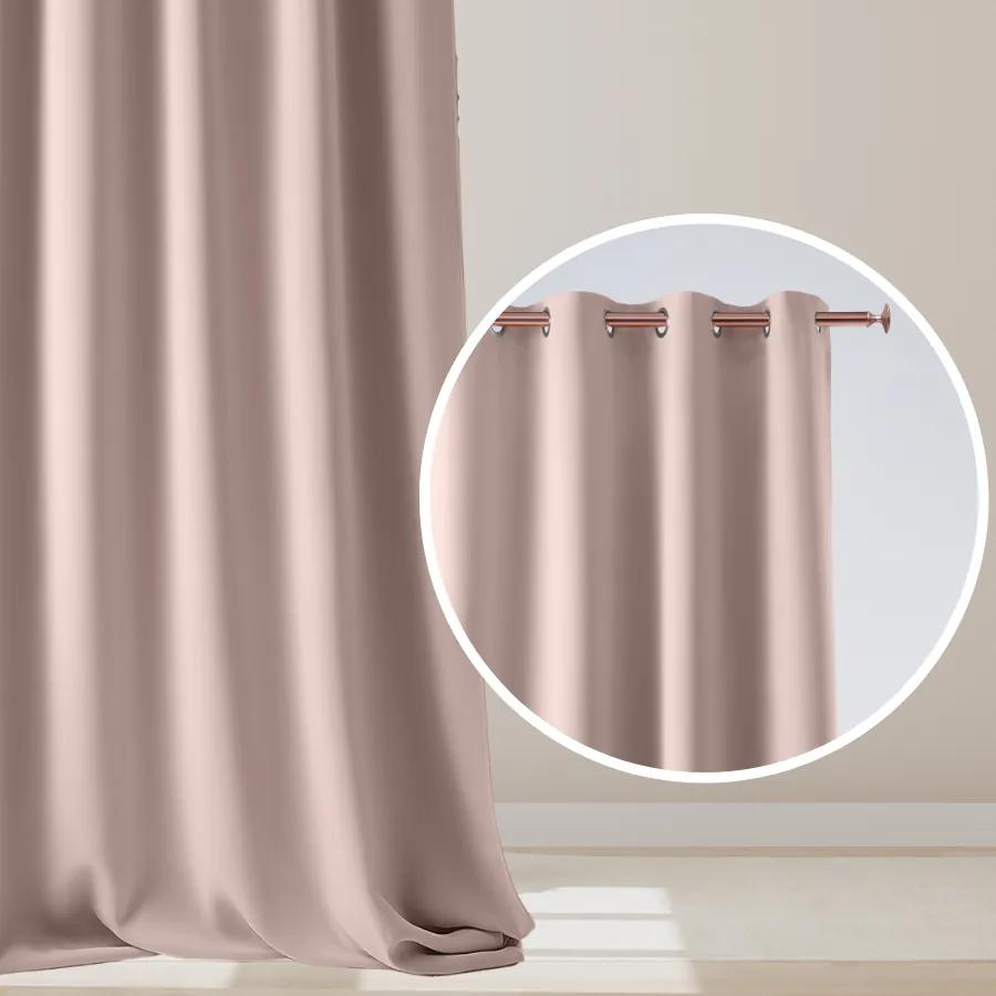 Room99 Hotový závěs na kroužcích AURA Barva: Světle růžová/Stříbrná, Velikost: 180 x 280 cm