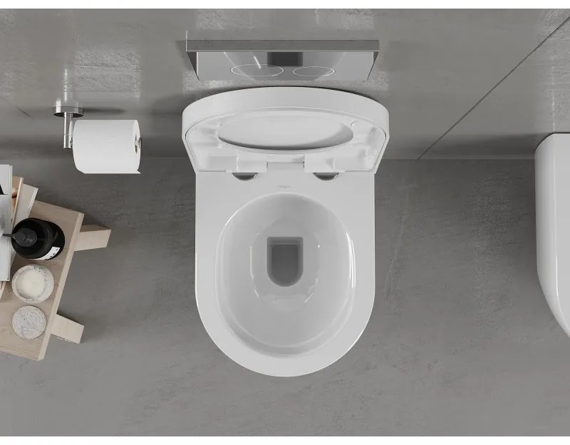 Mexen Carmen WC mísa Rimless s pomalu padající deskou tvrdá, duroplast, Bílá - 30880200