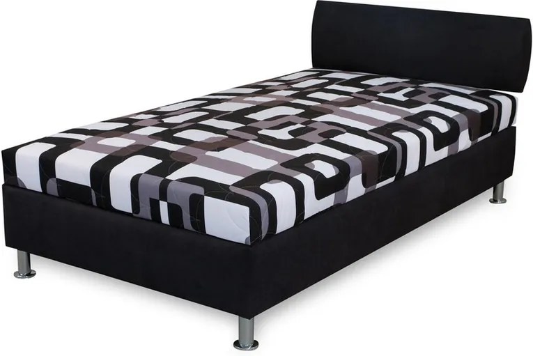 Studentská postel s čelem 110 x 200 s matrací ALFA - černá
