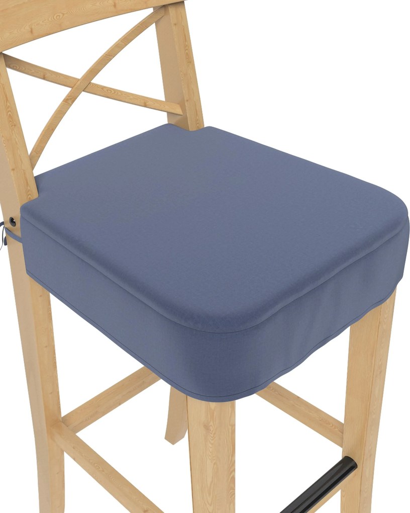 Sedák na židli IKEA Ingolf - barová barva tmavě modrá látka sametová