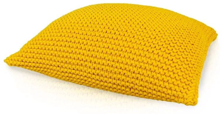 Pletený polštář žlutý obdelník