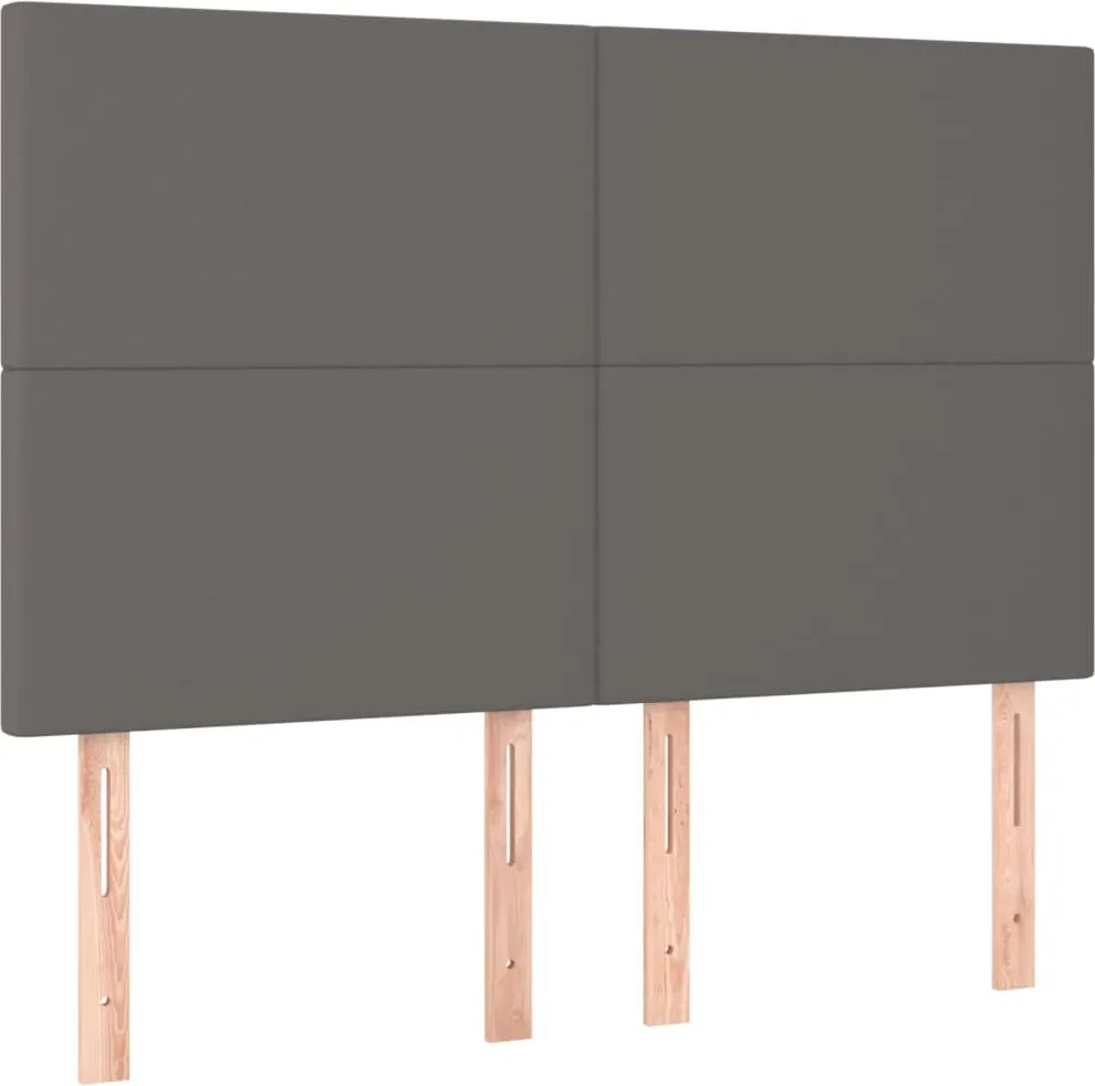 Box spring postel s matrací a LED šedá 140x190 cm umělá kůže 3135823