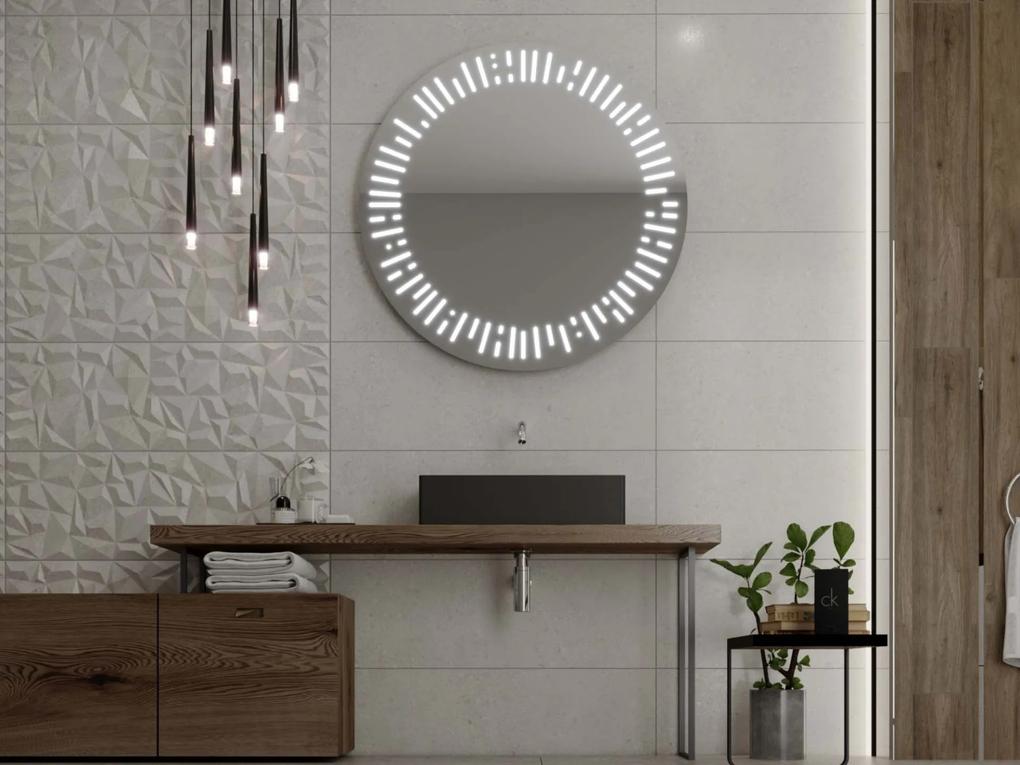 Kulaté zrcadlo do koupelny s LED osvětlením C6 premium