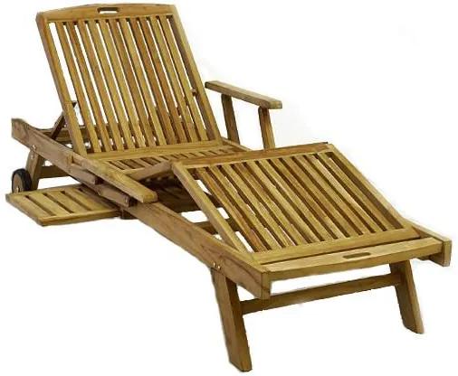 Dřevěné relaxační lehátko nastavitelné, teakové dřevo