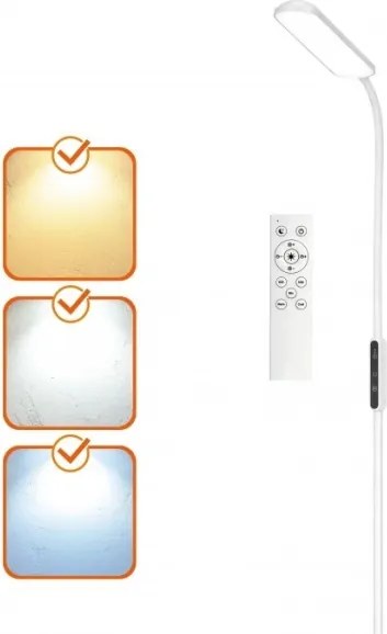 LED Stmívatelná stojací lampa TEILO LED/10W/230V 3000/4000/6500K bílá + DO