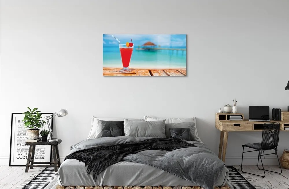 Obraz na skle Koktejl u moře 125x50 cm