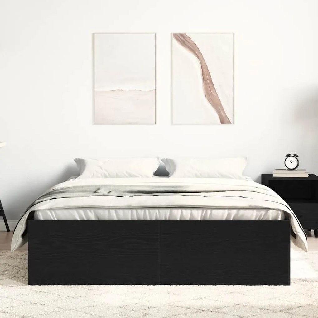 Rám postele bez matrace černý dub 120x200 cm kompozitní dřevo 3329332