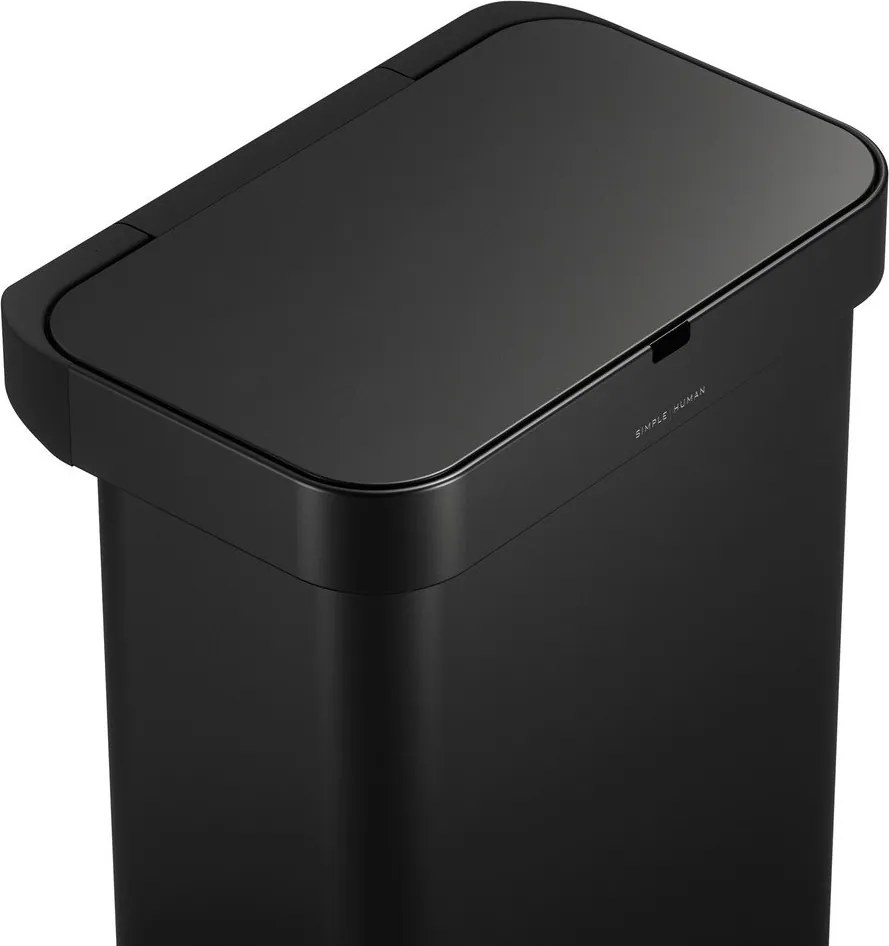 Černý bezdotykový ocelový odpadkový koš 58 l Sensor – simplehuman