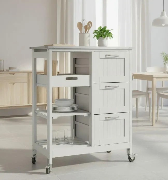 XXXLutz SERVÍROVACÍ VOZÍK, bílá, 67/84/37 cm MID.YOU - Barové vozíky - 001713015001