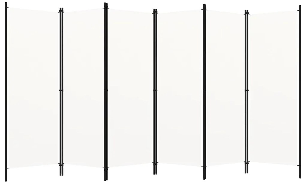 6dílný paraván bílý 300 x 180 cm 320727