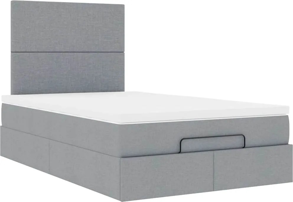 Osmanský rám postele s matrací světle šedá 120x200cm textil 3313064