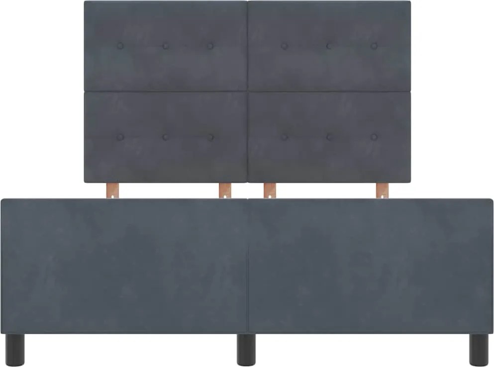 Postel s boxspringem s čelo Tmavě šedá 140 x 200 cm samet 3344946