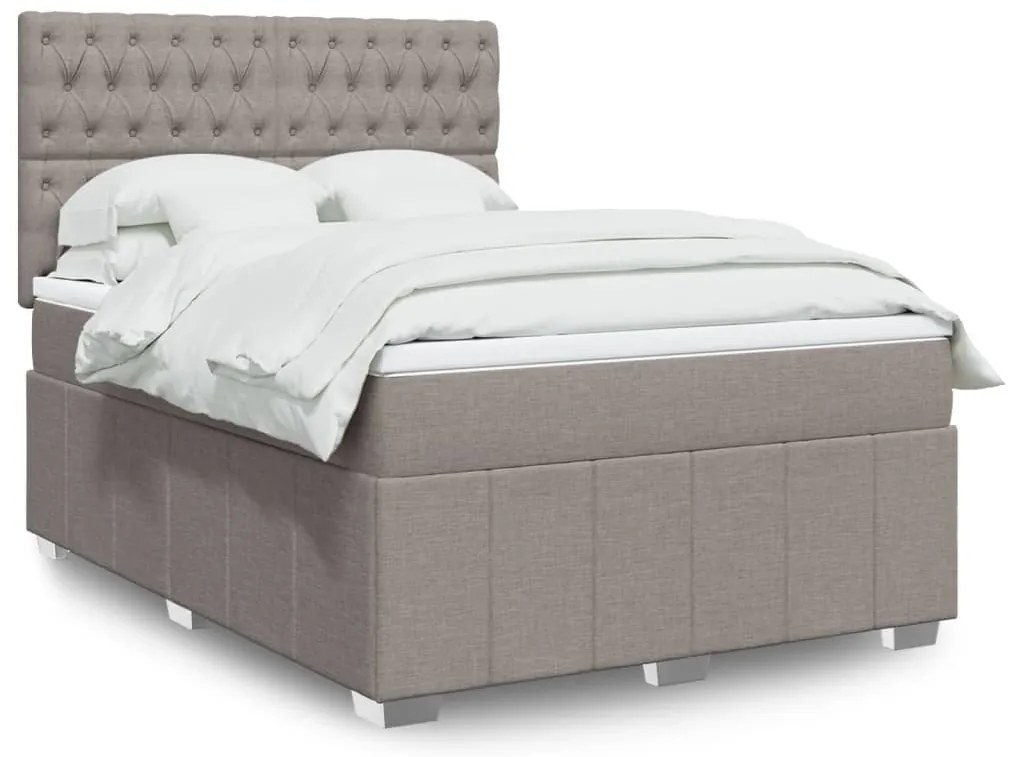 Box spring postel s matrací taupe 160x200 cm textil 3291730