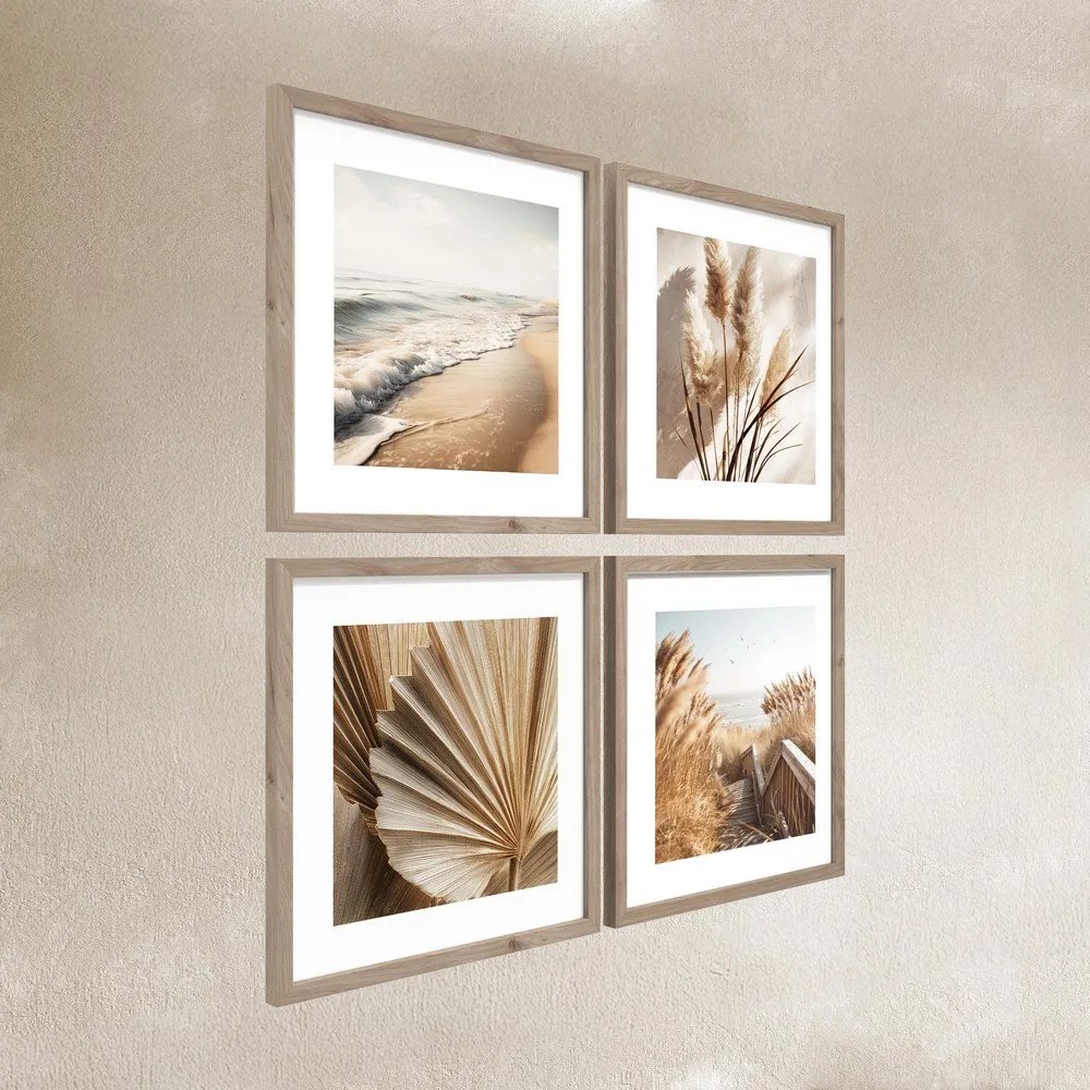 Tištěné obrazy v sadě 4 ks s rámem 30x30 cm Boho Dreams – Styler