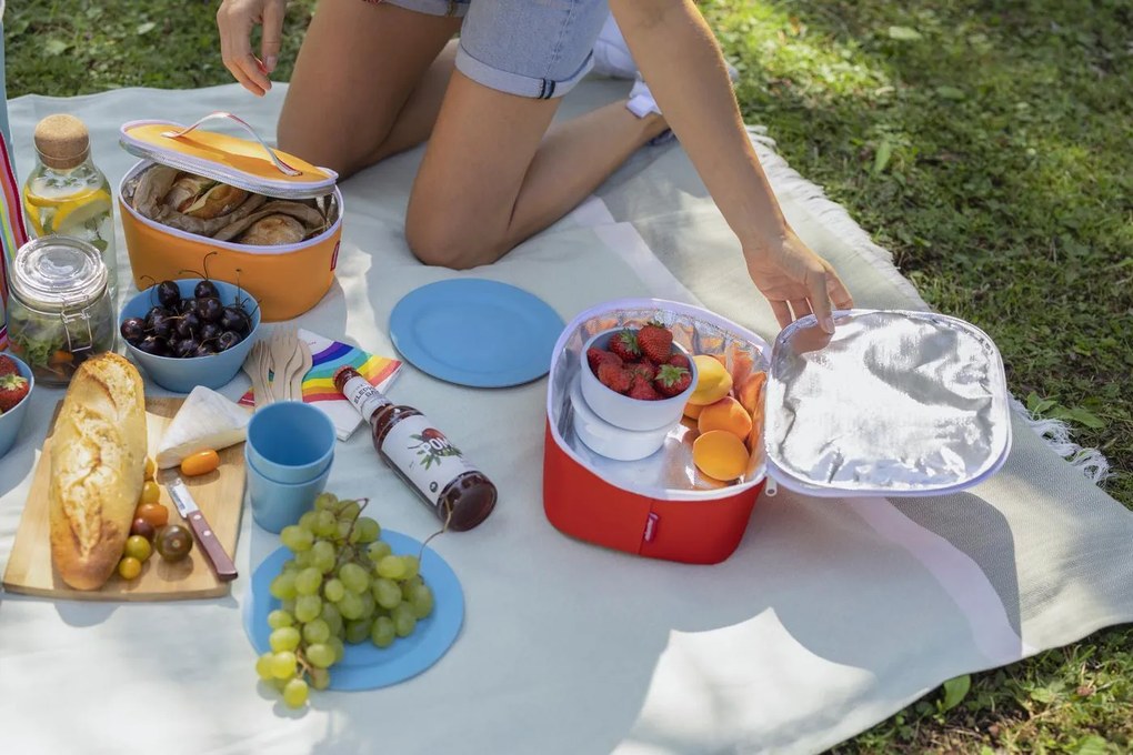 Chladící taška Coolerbag Pocket s barevnými tečkami M černá