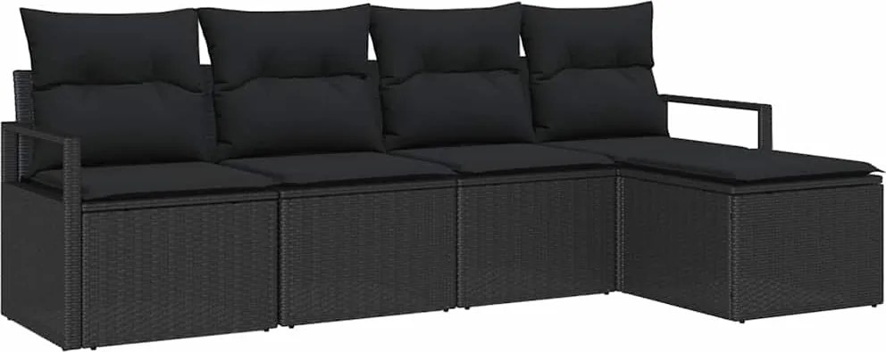Set pohovek 5 ks Černá polyratan 3346343