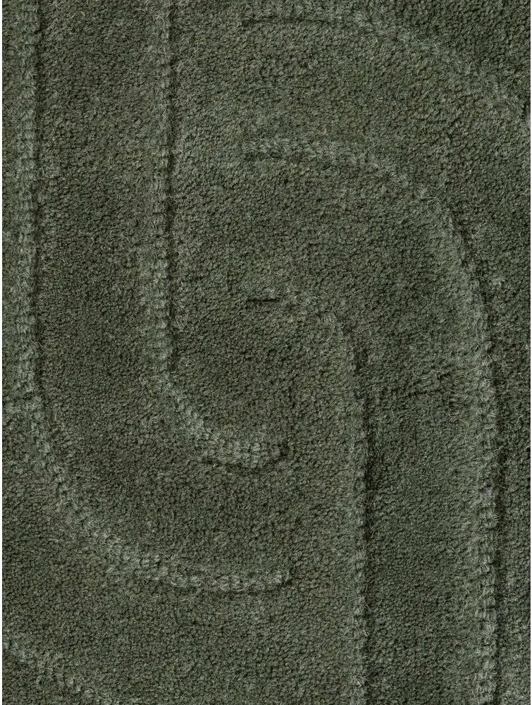 Tmavě zelený ručně tkaný vlněný koberec 120x180 cm Arcura – Vikosa