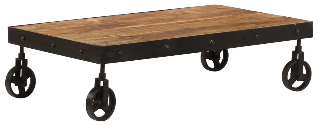Konferenční stolek s kolečky - masivní mangovník | 110x60x26 cm