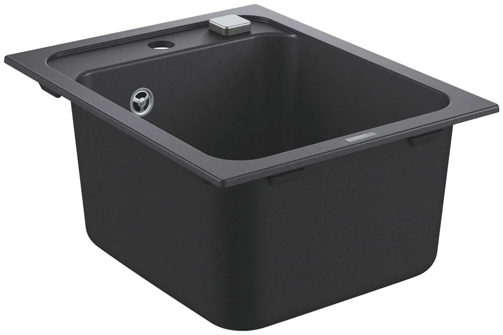Grohe - Kompozitní dřez K700 s automatickým odtokem, 40x50 cm, granitová černá 31650AP0