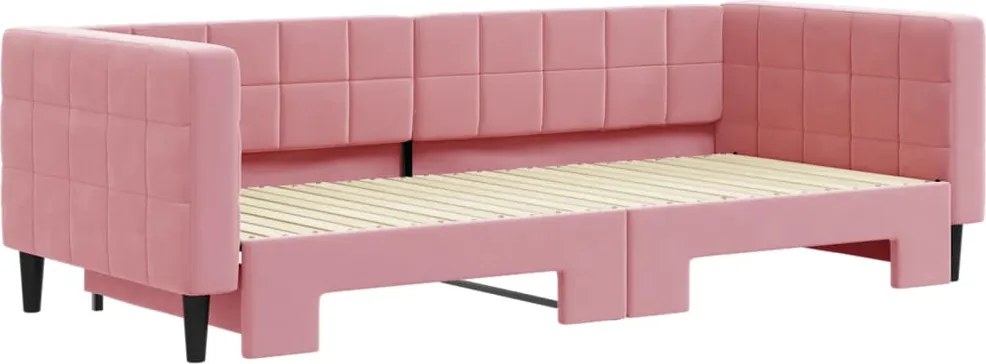 Válenda s přistýlkou růžová 90 x 200 cm samet 3196694