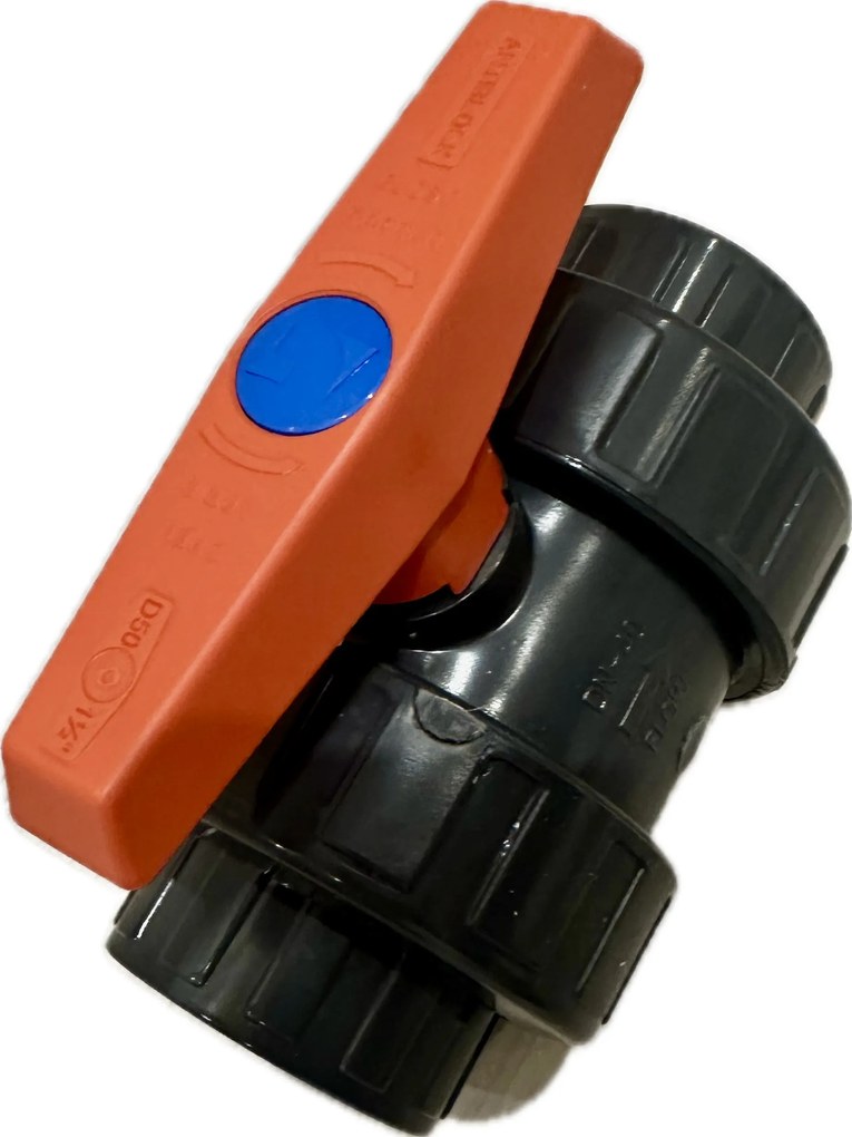 Astralpool Bazénový kulový dvoucestný ventil 50 mm – Cepex, kompatibilní Fluid Newval, červený