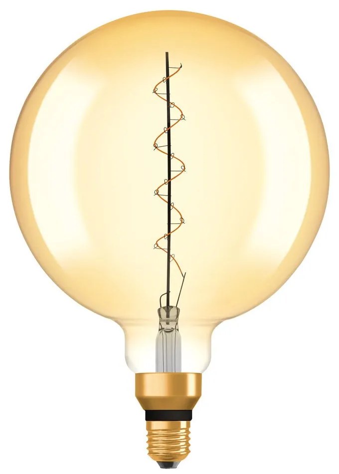 Zlatá vintage stmívatelná LED žárovka E27 4,8 W GLOBE, teplá bílá
